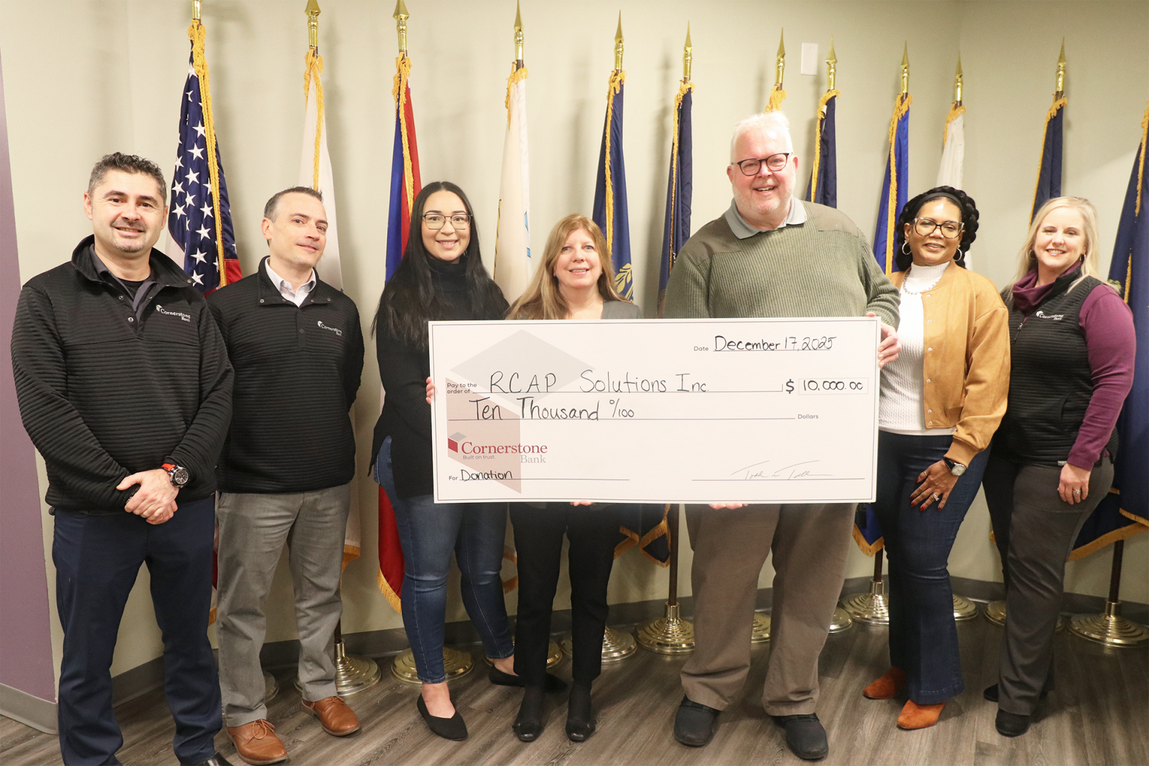 RCAP Solutions Receives $10,000 Donation from Cornerstone Bank to ...